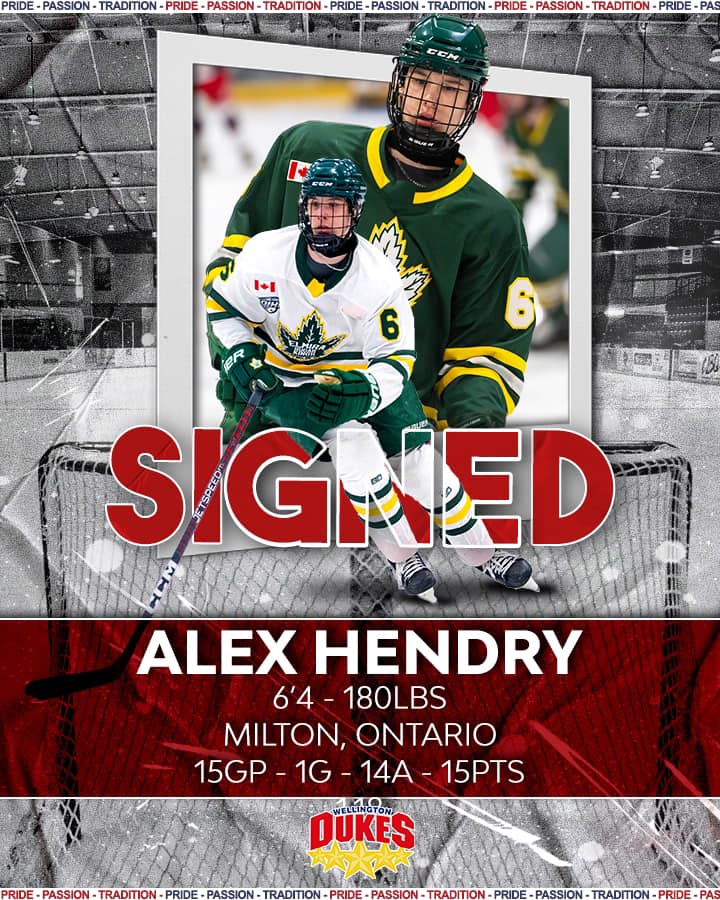 Dukes sign Alex Hendry of the Elmira Sugar Kings | Total Sports Quinte